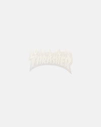 FLAME - DIE CUT STICKER - WHITE – Thrasher Magazine