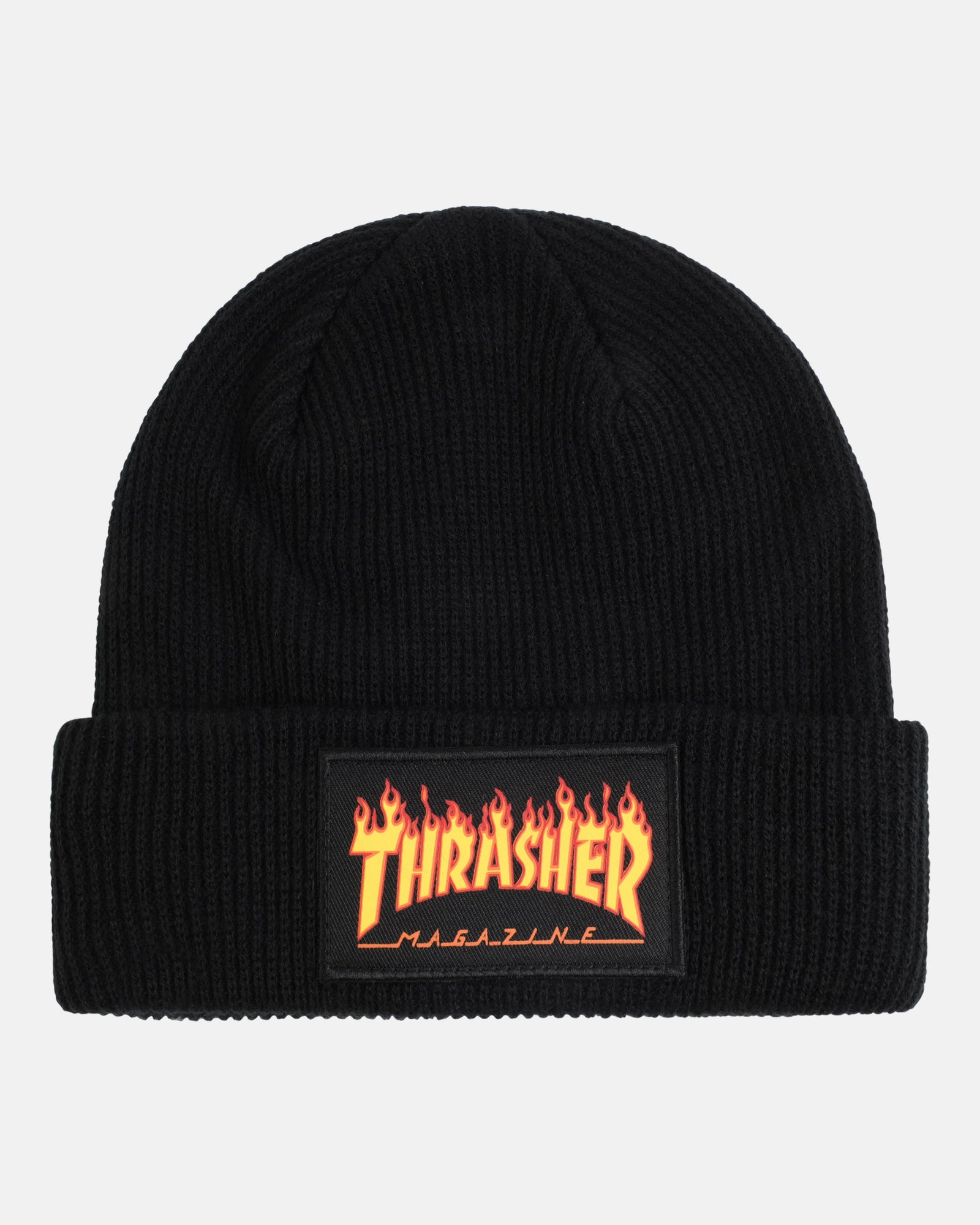 FLAME PATCH BEANIE BLACK – Thrasher Magazine